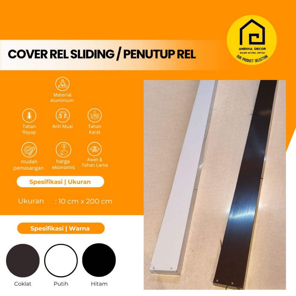 Jual Cover Rel / Flashing / Penutup Rel Alumunium 200 Cm | Shopee Indonesia