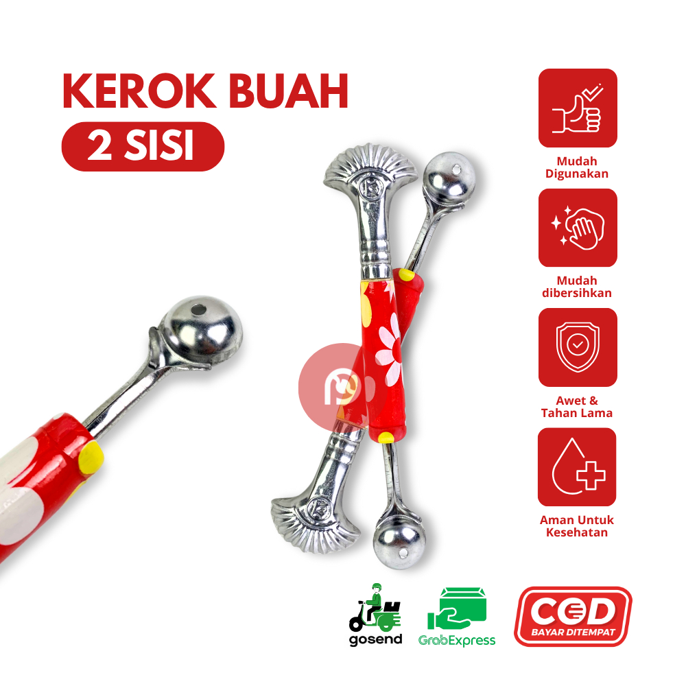 Jual Kerok Buah 2 In 1 Multifungsi 2 Sisi Gagang Kayu | Kerok Degan dan ...