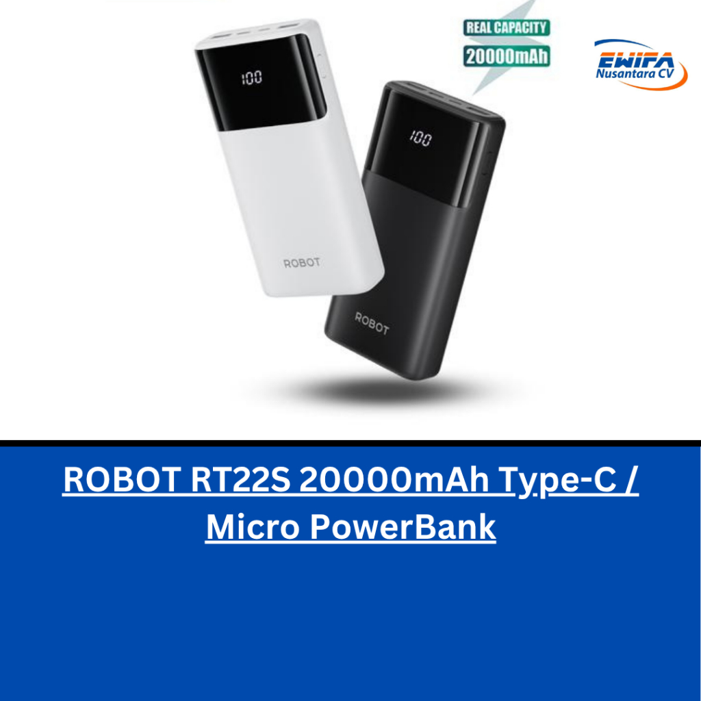 Jual ROBOT RT22S 20000mAh Type-C / Micro PowerBank | Shopee Indonesia