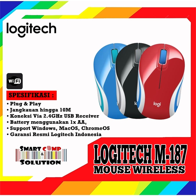 Jual Mouse Logitech M187/ M-187 / M 187 Mini - Mouse Wireless 2.4GHz Garansi Resmi | Shopee ...