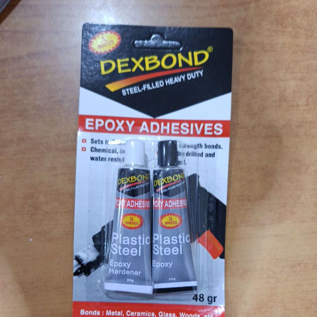 Jual Lem Besi Lem 5 Menit Dexbond 48 grm / lem 2 warna / lem hitam ...
