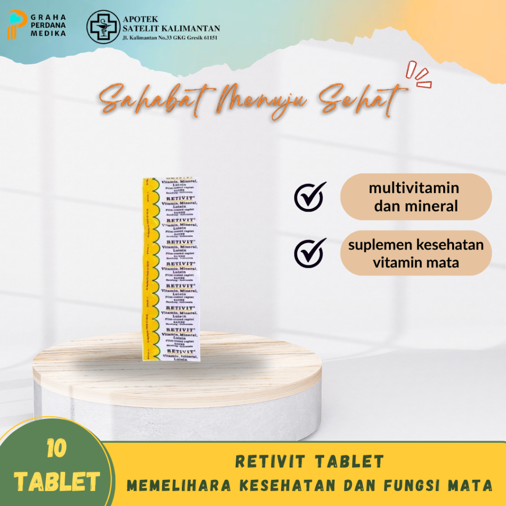 Jual RETIVIT 10 TABLET - Suplemen Kesehatan Vitamin Mata - Multivitamin ...
