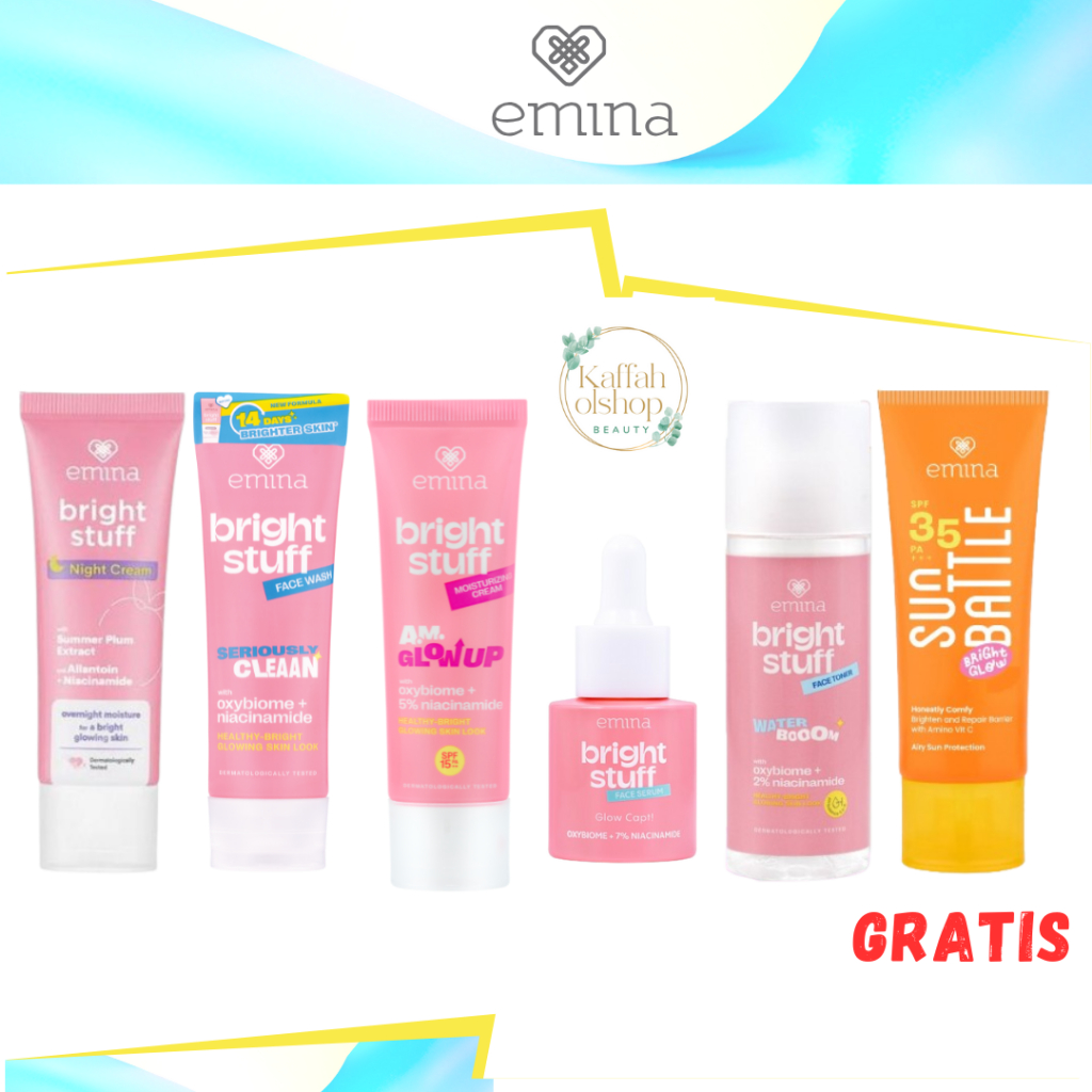 Jual EMINA SATU PAKET 6 PRODUK FREE SUNSCREEN (TONER + FACE WASH+ ...