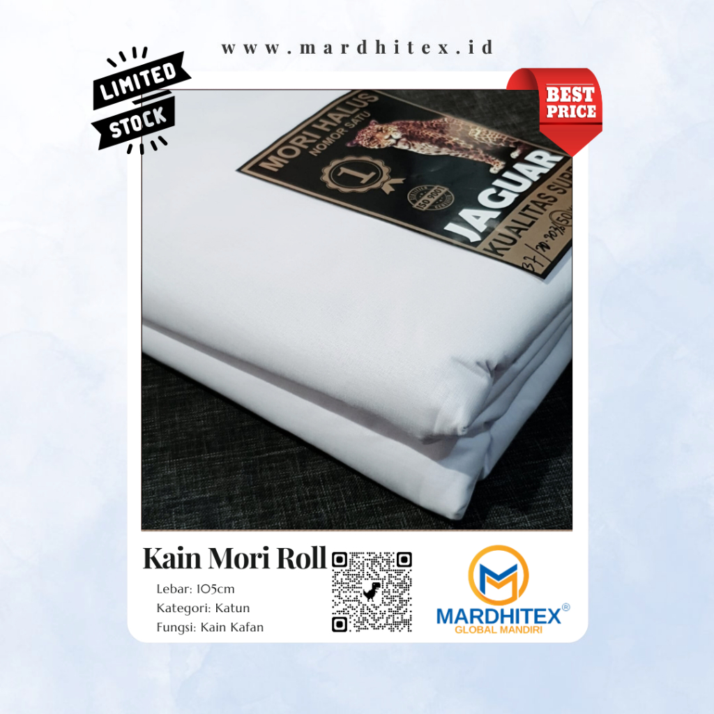 Jual Kain Putih Mori/Kain Kafan Lebar 105cm Roll | Shopee Indonesia