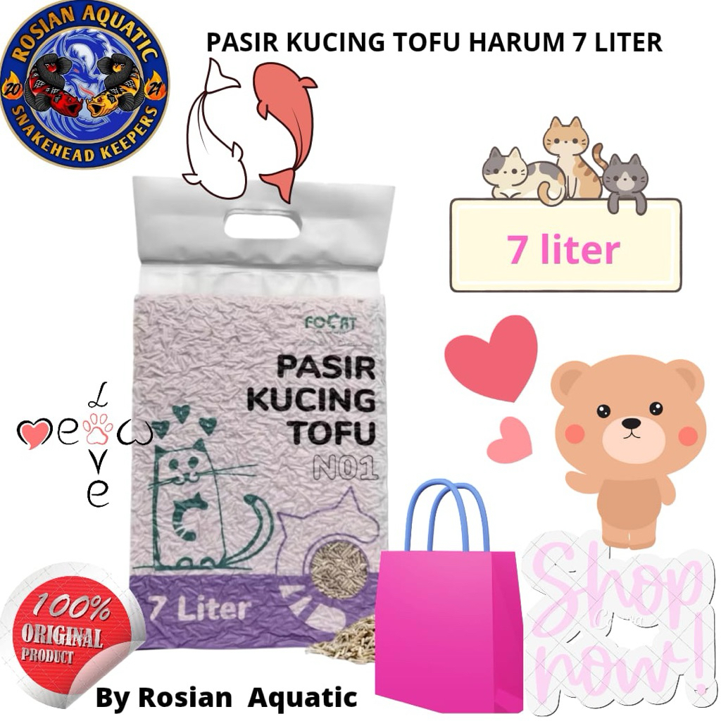 Jual [PASIR TOFU NO 1] FO Pasir Kucing Harum 7L N01 Pasir Gumpal/Pasir ...