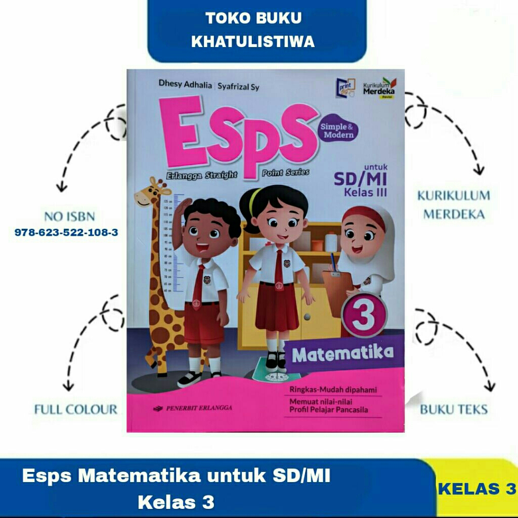 Jual Esps Matematika untuk SD/MI Kelas 3 ( KURIKULUM MERDEKA ) BUKU ORIGINAL | Shopee Indonesia