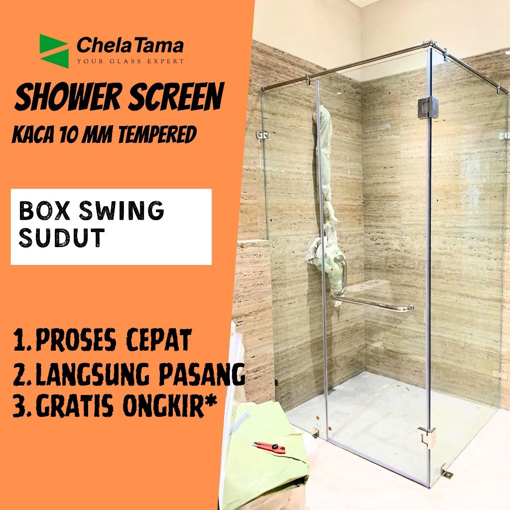 Jual Shower Box Kamar Mandi Kaca Tempered 10mm - Pintu Swing | Shopee ...