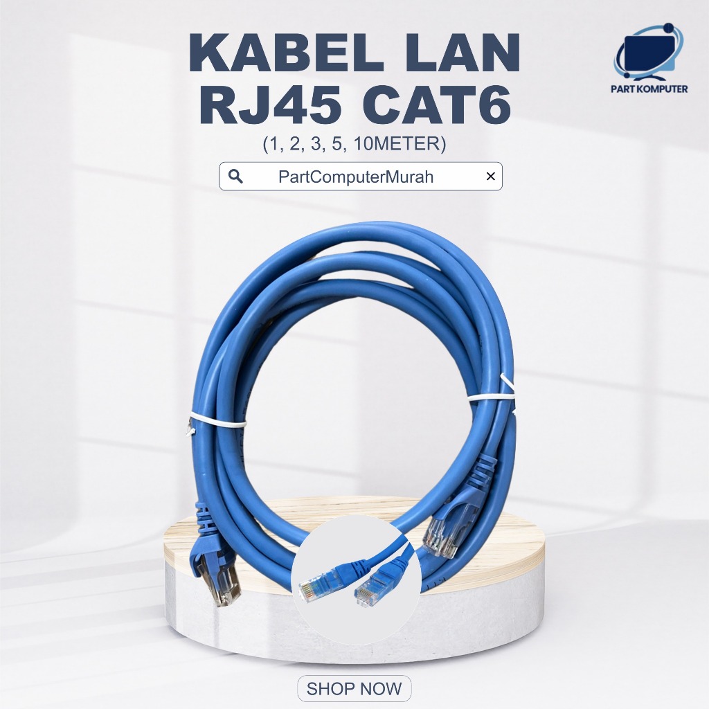 Jual TENSINCOM Kabel LAN CAT6 RJ45 Kualitas Premium Panjang 1/3/5/10 Meter | Shopee Indonesia
