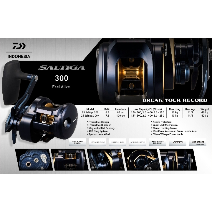 Jual REEL DAIWA SALTIGA 2025 TERBARU - 300/300L/300H/300HL - ORIGINAL | Shopee Indonesia