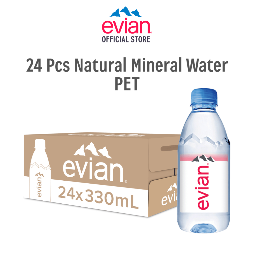 Jual Evian Natural Mineral Water PET 330 ml x24 | Shopee Indonesia