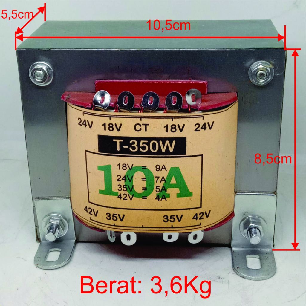 Jual TRAFO 10A UKURAN SEDANG ( 42V CT ) 350W YONIX | Shopee Indonesia