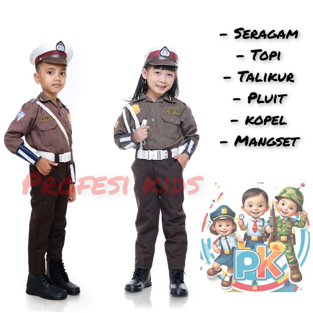 Jual seragam polisi anak / seragam pocil anak / seragam profesi anak ...
