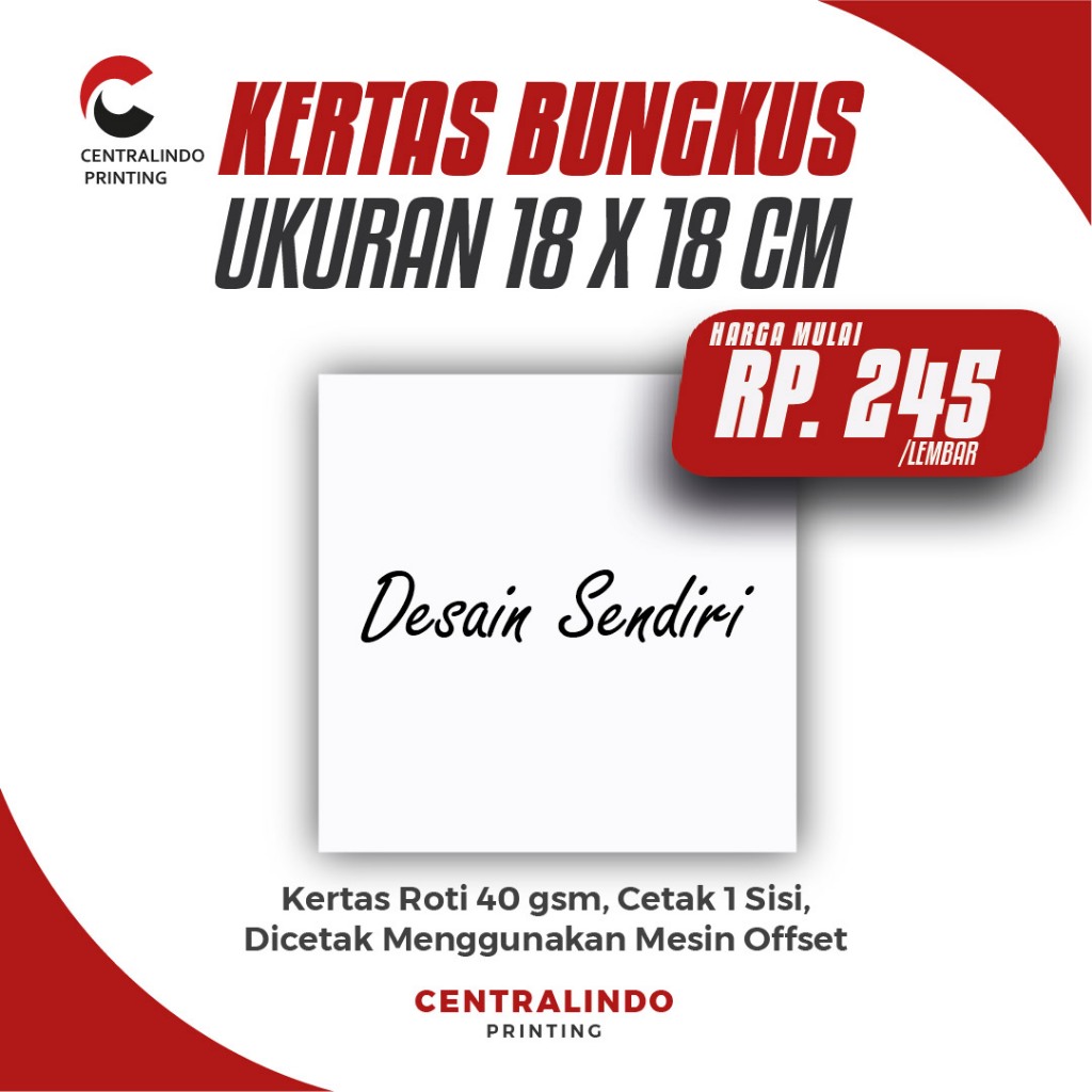 Jual Kertas Roti Custom Logo 2 Warna | Alas Kue, Gorengan, Roti ...