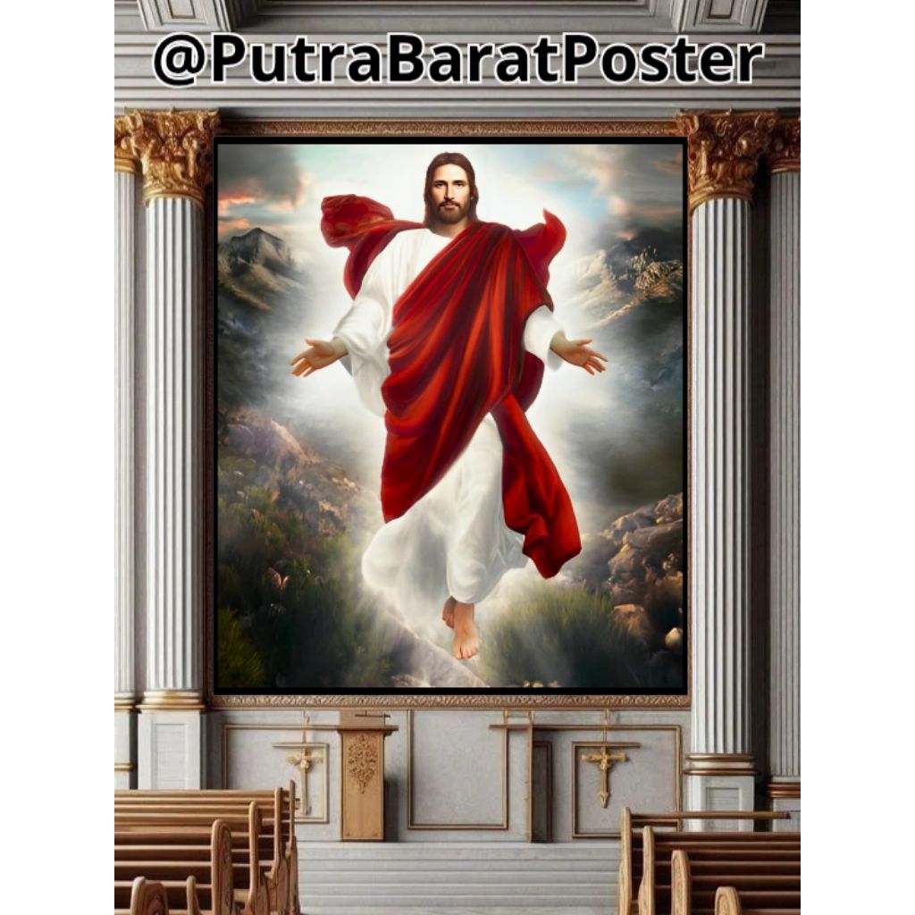 Jual Poster Cetak Hiasan Dinding Jumbo Gambar Tuhan Yesus, Uk 70x100 Cm ...