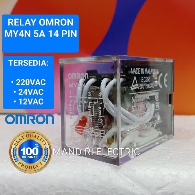 Jual relay omron my4n-j my4n my4 220vac 5a 8pin | Shopee Indonesia