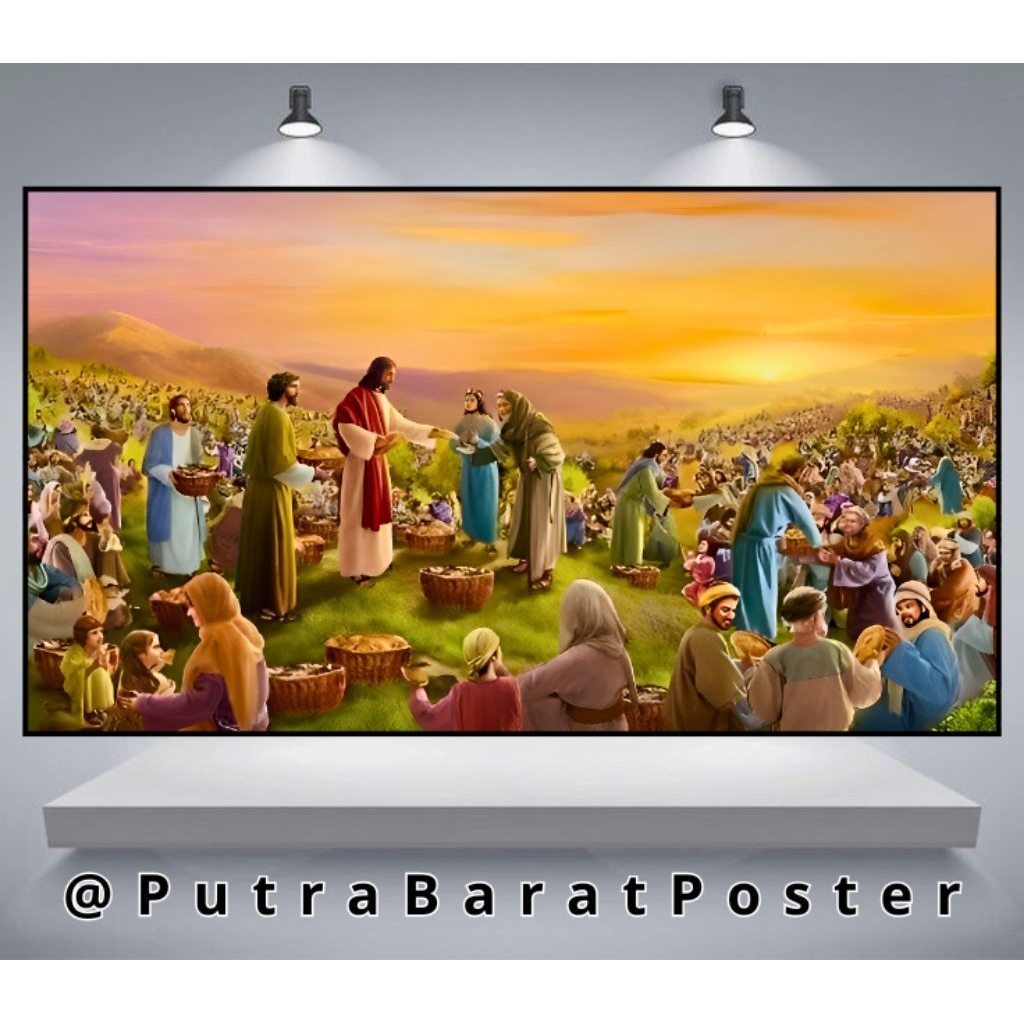 Jual Poster Cetak Hiasan Dinding Jumbo Gambar Tuhan Yesus Uk 70 X 100 ...