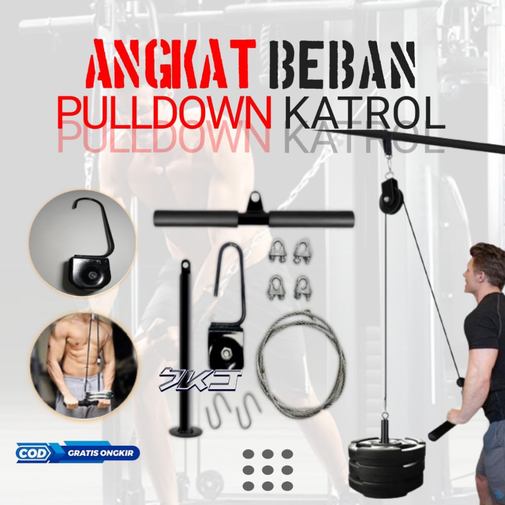 Jual Gym Alat Fitnes Pulldown Katrol DIY Pull down catrol Latihan Beban ...