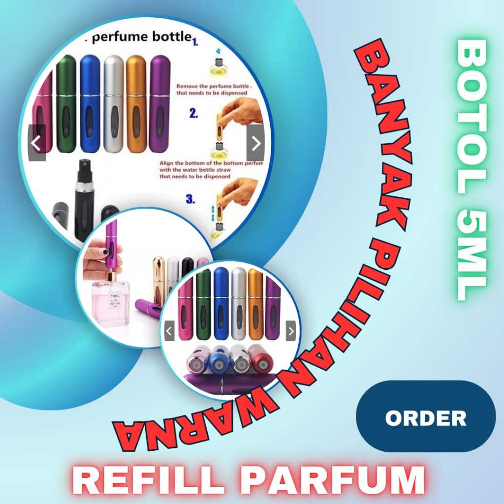 Jual Aluminium Botol Parfum Mini 5 ml | Botol refill Parfum 5ml | Botol ...