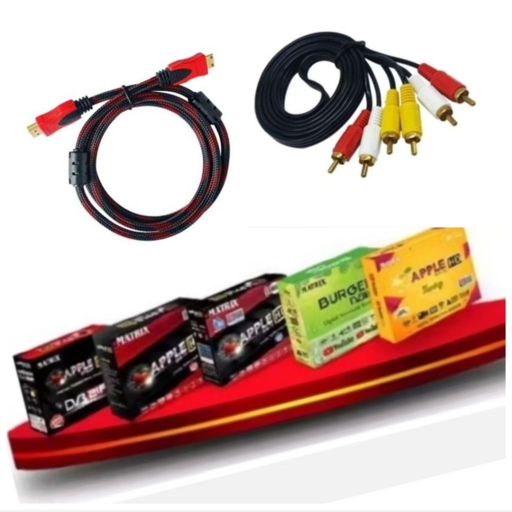 Jual KABEL RCA STB MATRIX BURGER KABEL HDMI SET TOP BOX MATRIX APPLE ...
