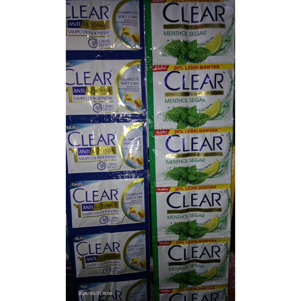 Jual SHAMPO SACHET CLEAR / 1 RENCENG 12 PCS (24 SACHET) | Shopee Indonesia