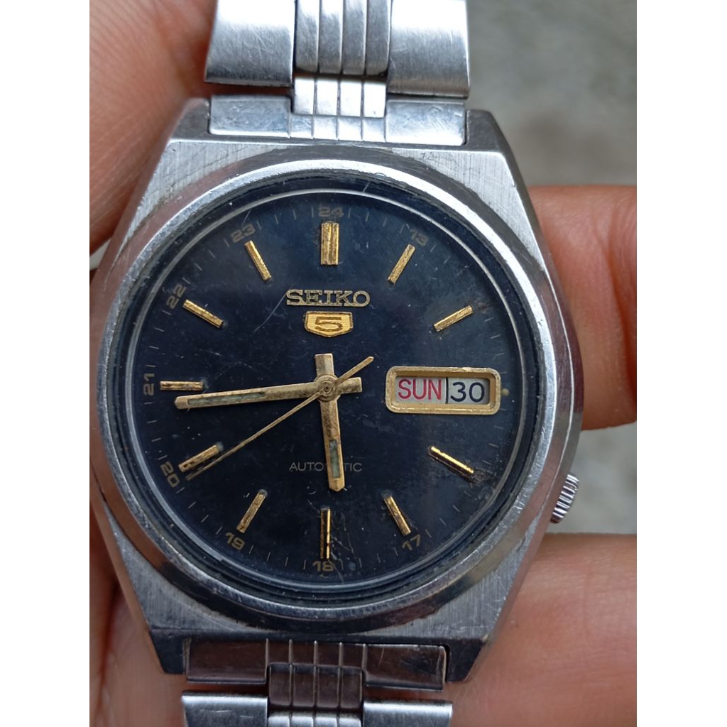 Jual jam tangan seiko cal 7009 876A black dial preloved second original ...