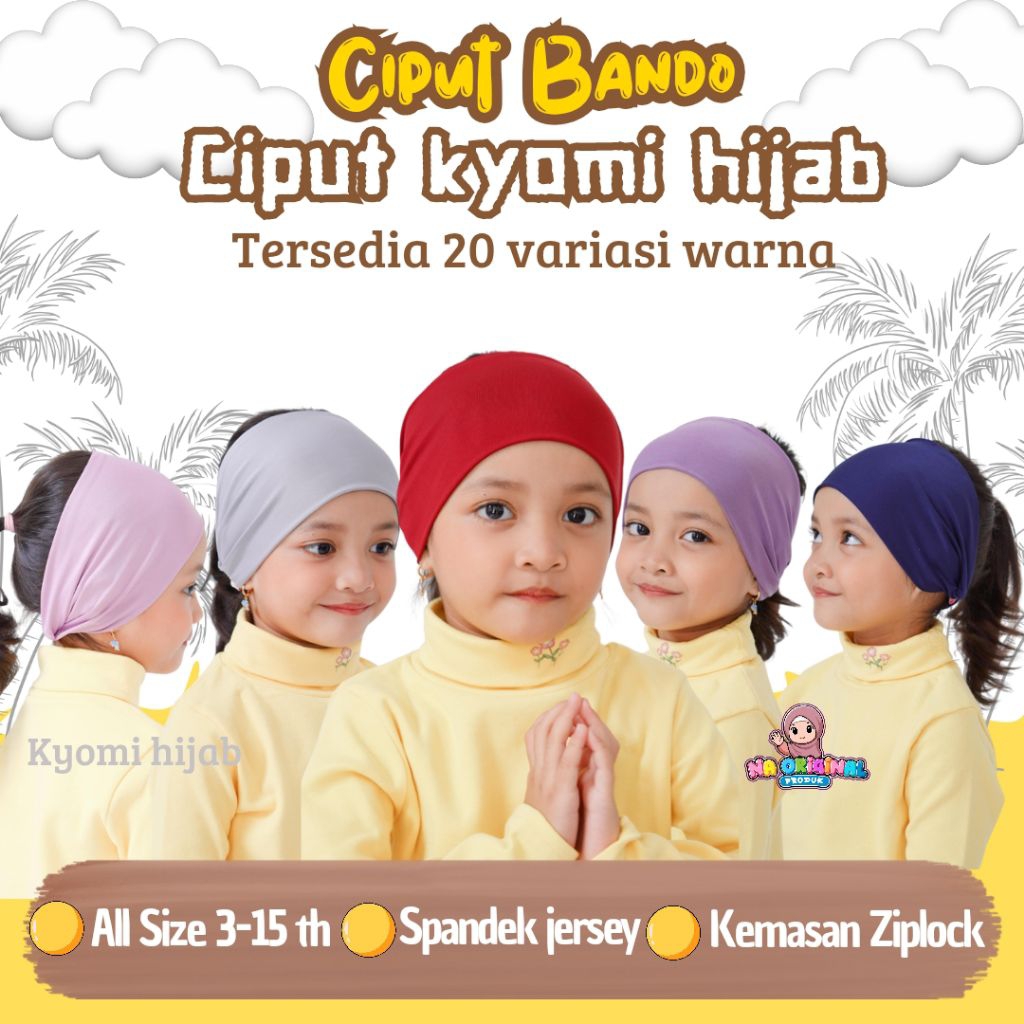 Jual Ciput anak bando anak bahan spandek jersey bando kyomi penutup ...