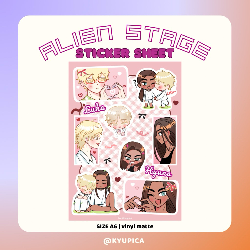 Jual Alien Stage ALNST Luka & Hyuna A6 Sticker Sheet Vinyl Matte ...