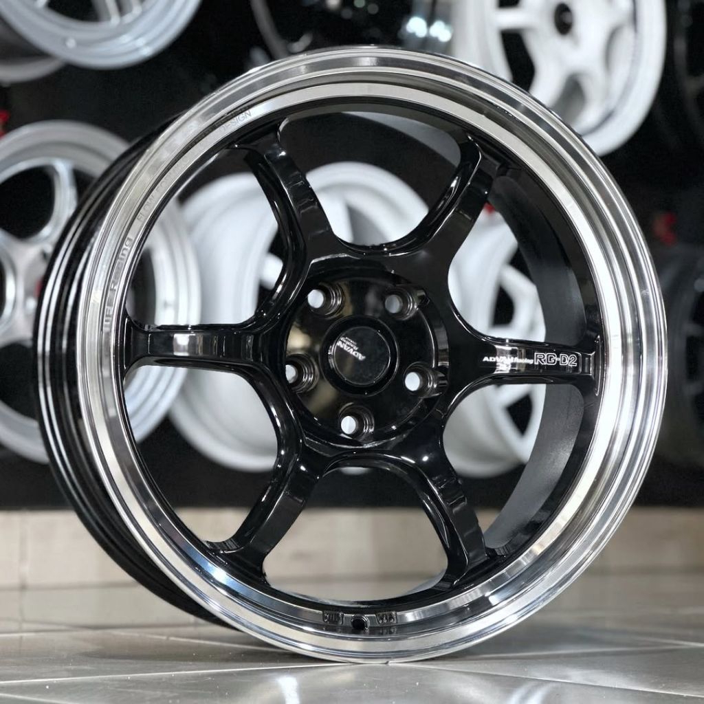 Jual velg racing r18 ADVAN RG D2 FLOW FORMING LEBAR 8,5 ET 22 PCD 5X114,3 velg racing mobil ring ...