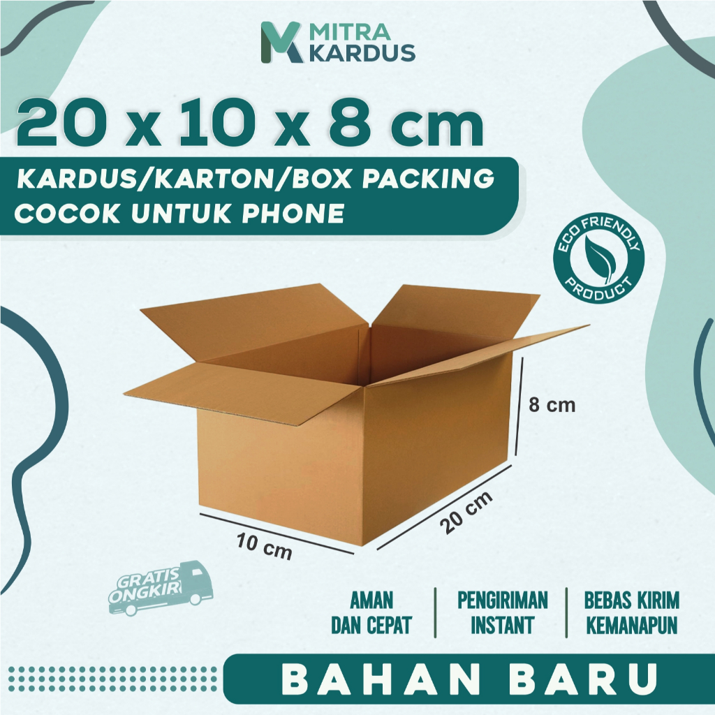 Jual kardus packing 20x10x8 cm / box karton corrugated single wall ...