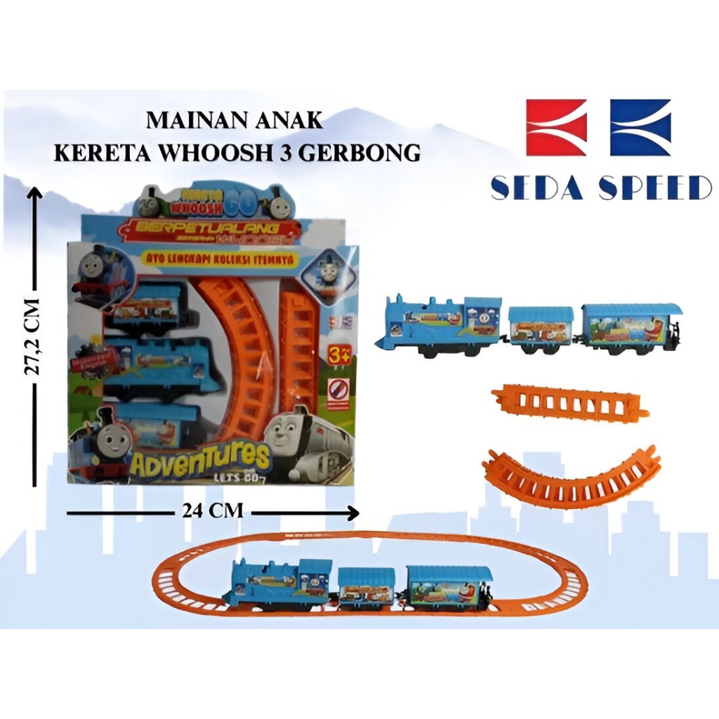 Jual Mainan Anak Kereta Whoosh Adventure 3 Gerbang free 1 set rell ...