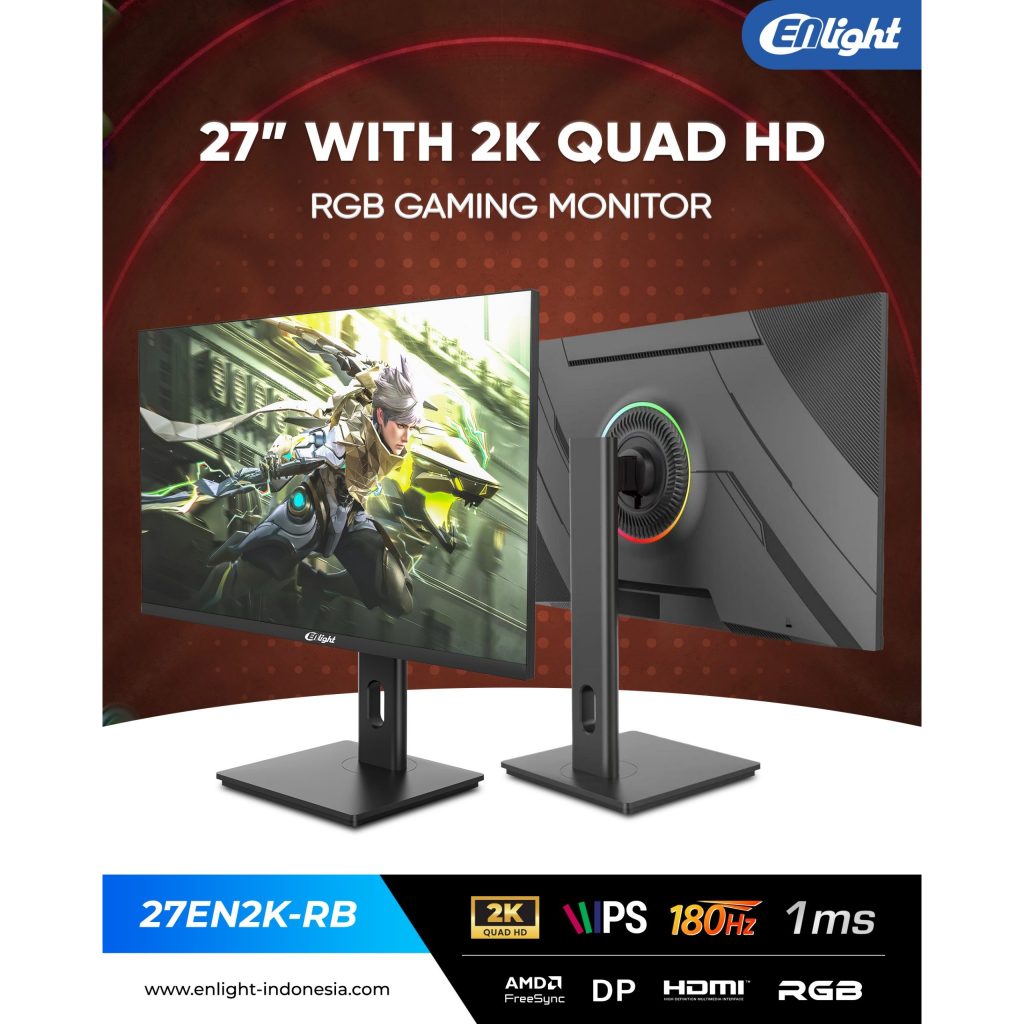 Jual MONITOR LED ENLIGHT 27EN2K-RB 27" 2K IPS 180hz 1ms RGB Ergo GAMING ...