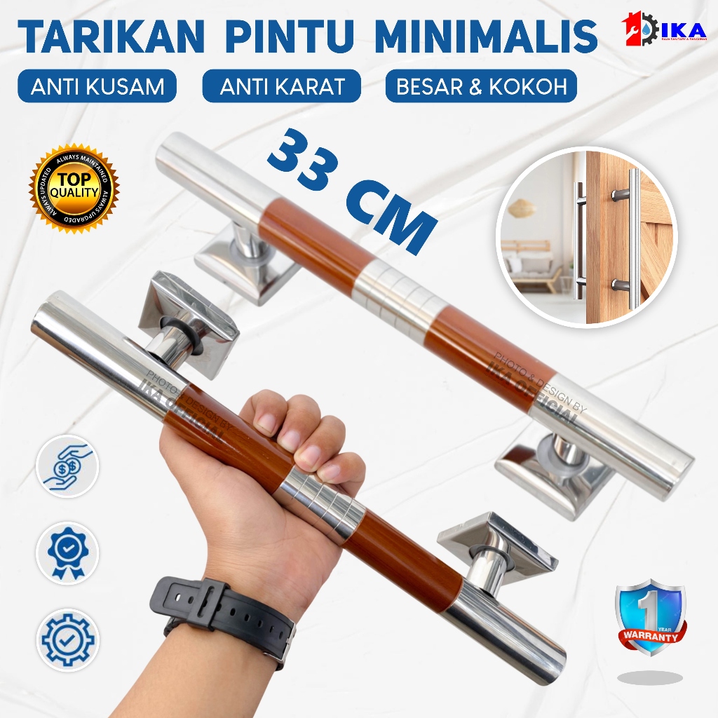 Jual handle pintu motif kayu tarikan pintu minimalis coklat / Pull ...
