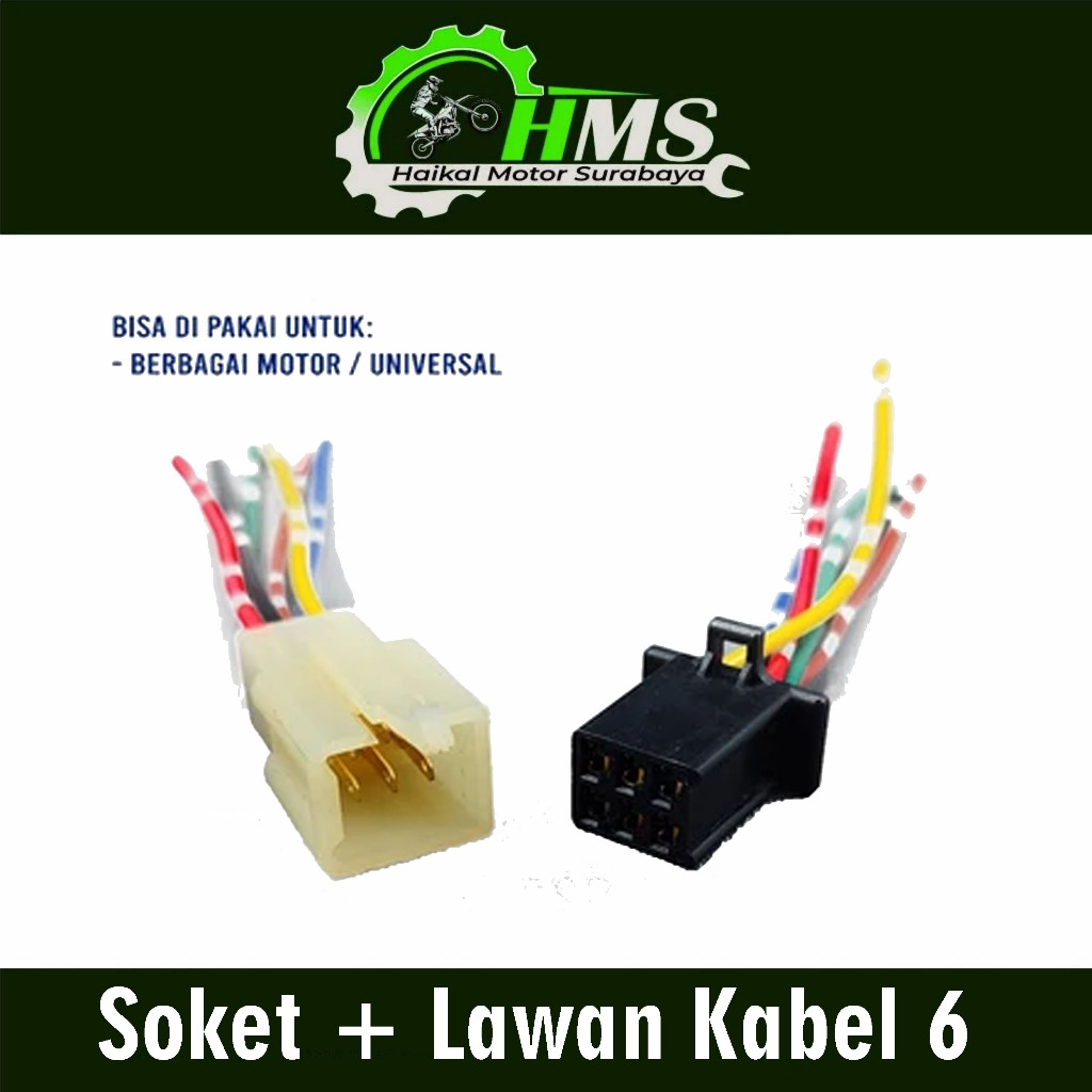 Jual Soket + Lawan Kabel 6 - Kabel Socket Fitting Cop Konektor Untuk ...
