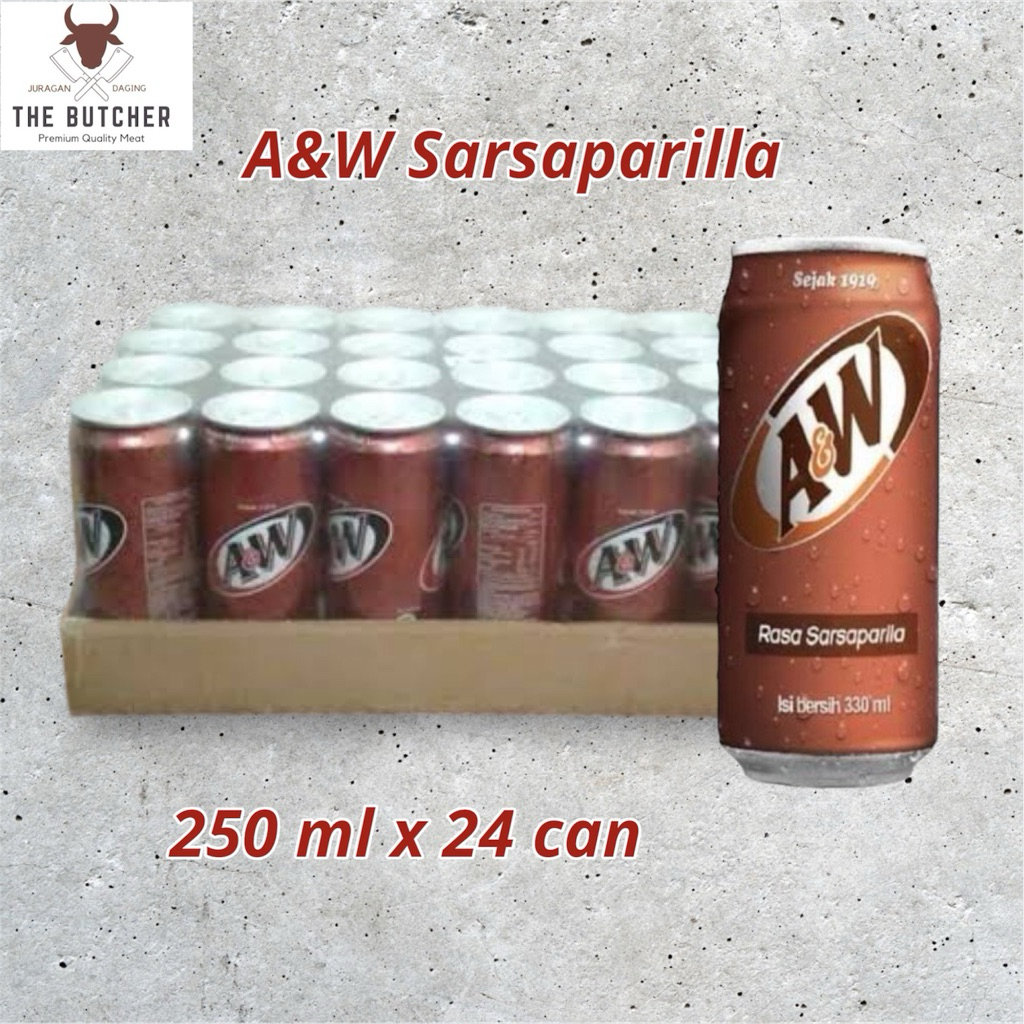 Jual A&W Sarsaparilla (24’s x 250ml) / AW Minuman Soda 1krat / Root ...