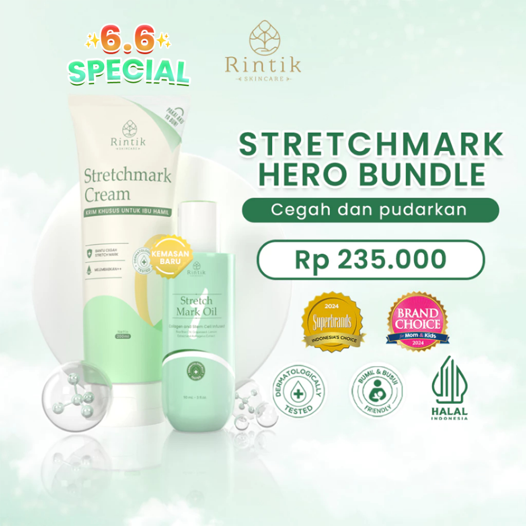 Jual Bundling Rintik Stretch Mark Cream + Stretch Mark Oil - Penghilang ...