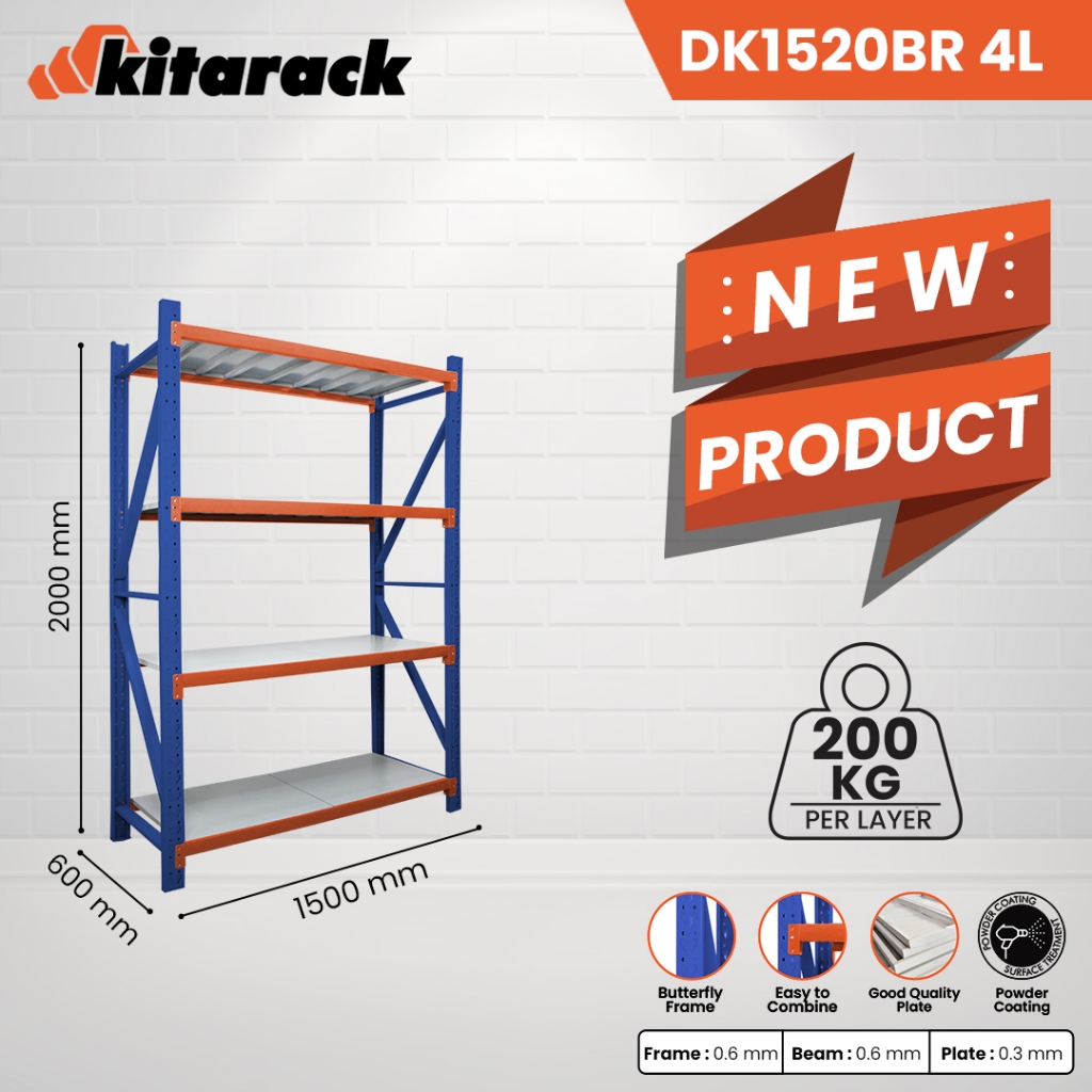 Jual KITARACK DK1520 RAK SUSUN / RACK GUDANG PANJANG 150CM LEBAR 60CM ...