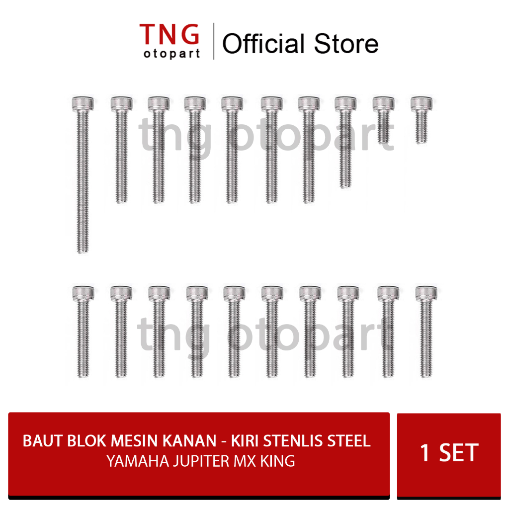 Jual Baut Blok Mesin Yamaha Jupiter MX King 150 Stenlis Steel / Baut Blok Mesin Kanan Kiri ...
