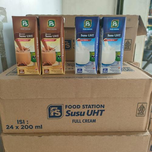 Jual susu uht food station 200ml pilih varian | Shopee Indonesia