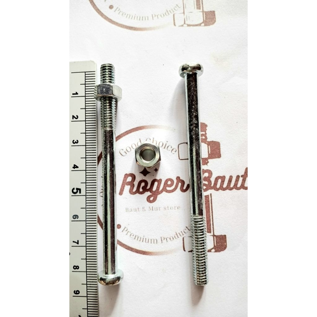 Jual Baut Mur JP M6 x 8cm Kunci Obeng (+) Galvanis 1. Diameter Kepala ...
