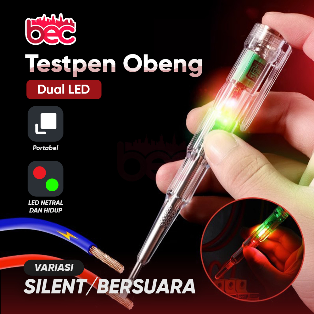 Jual [BEC] Obeng Testpen Dual LED | Alat Deteksi Cek Ukur Kabel Putus ...