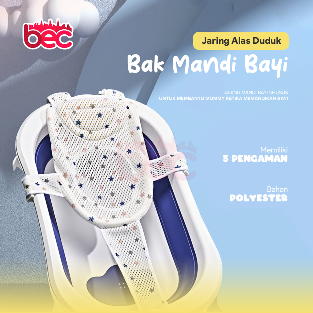 Jual [BEC] Jaring Mandi Bayi | Bath Pillow & Bath net | Bantal Mandi ...