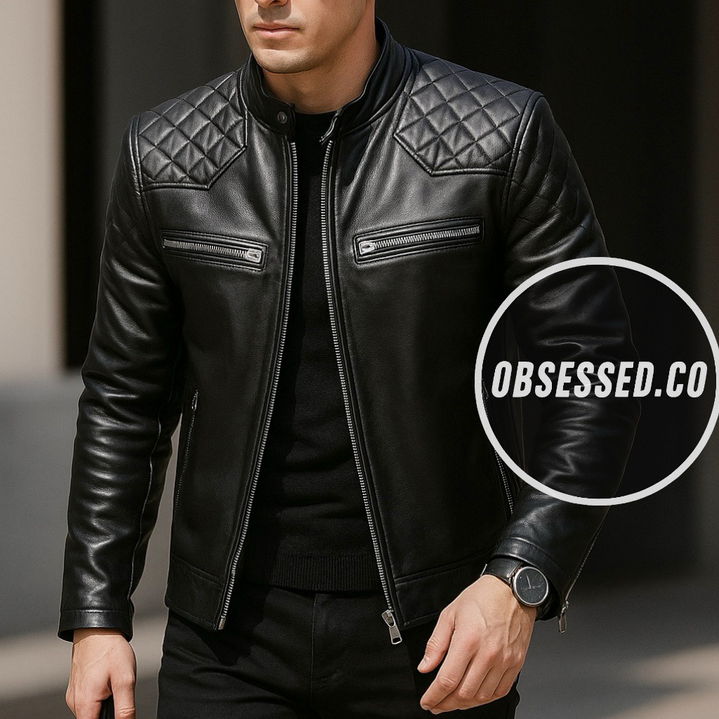 Jual Jaket Kulit Pria Keren Model Slim Fit – Jaket Motor Stylish Bahan ...