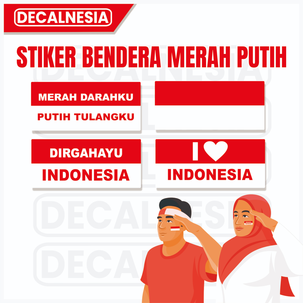 Jual Stiker Pipi Bendera Indonesia Merah Putih 17 Agustus Sticker Pack ...