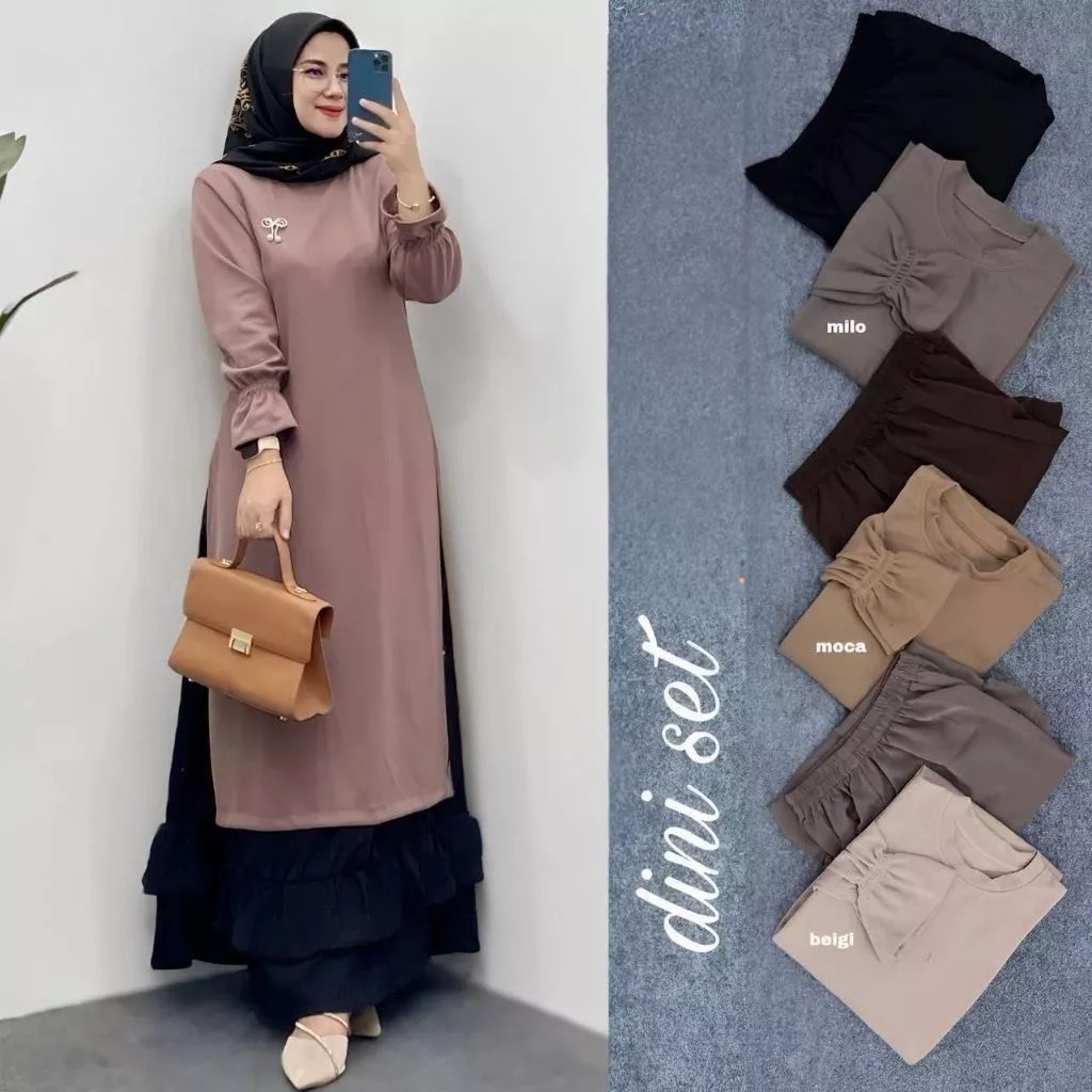 Jual DINI SETELAN ROK LONG TUNIK CRINKLE AIRFLOW JUMBO LD 120 // ONE ...