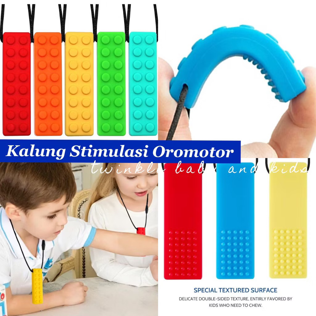 Jual BLOCK BRICKS SENSORY CHEW NECKLACE KALUNG TEETHER MAINAN STIMULASI ...