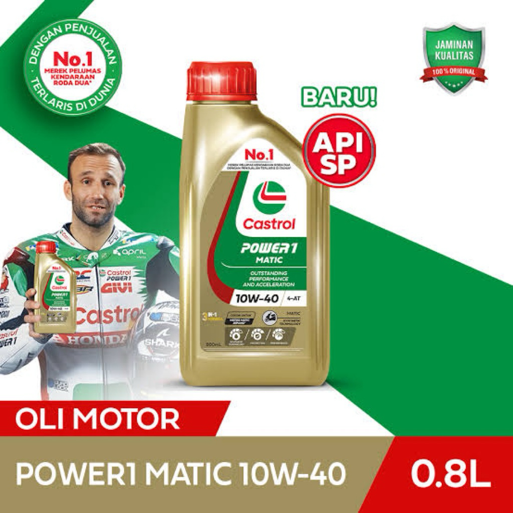 Jual OLI CASTROL POWER 1 MATIC 10W-40 | OLI MOTOR MATIC CASTROL POWER 1 ...