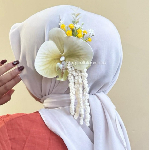 Jual Head piece hijab charm bunga artificial BY MAGICAL BLOOMS | Shopee ...