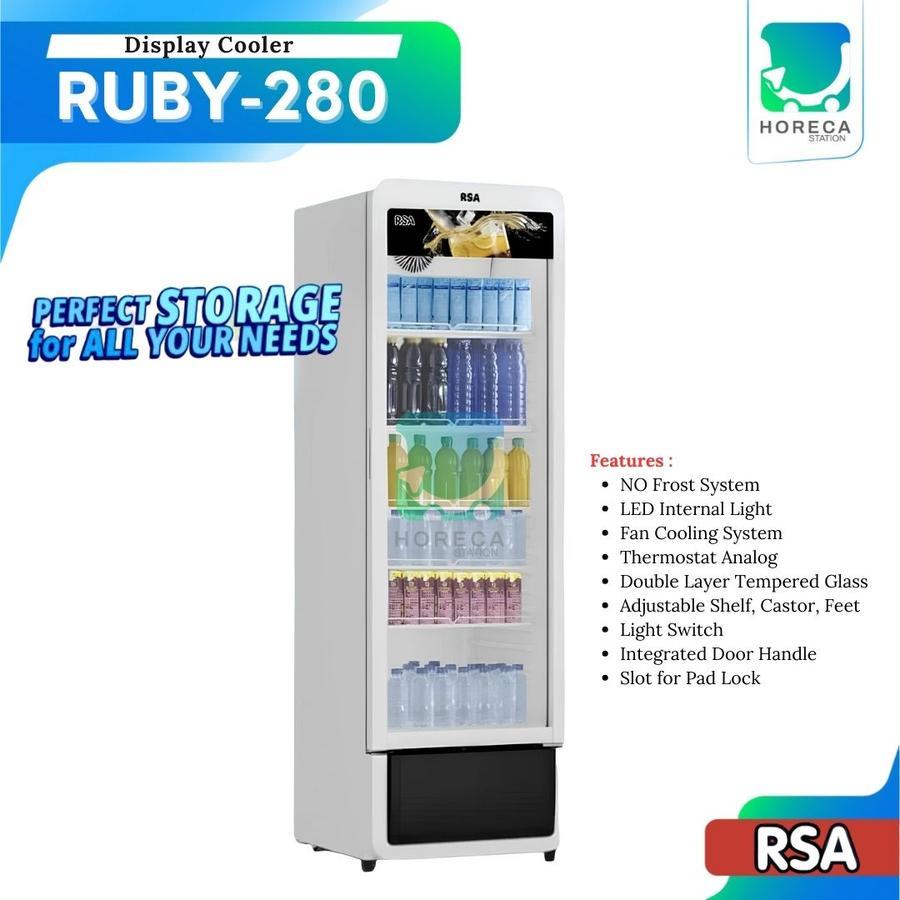 Jual RSA RUBY-280 Showcase 5 Rak 280 Liter 240 Watt No Frost RUBY280 | Shopee Indonesia