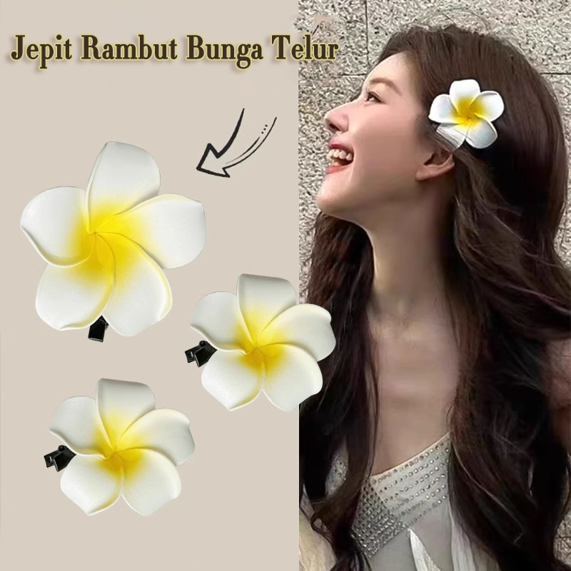 Jual Jepit Rambut Bunga Telur Wanita Motif Bunga Kamboja Bali Spons 5 ...