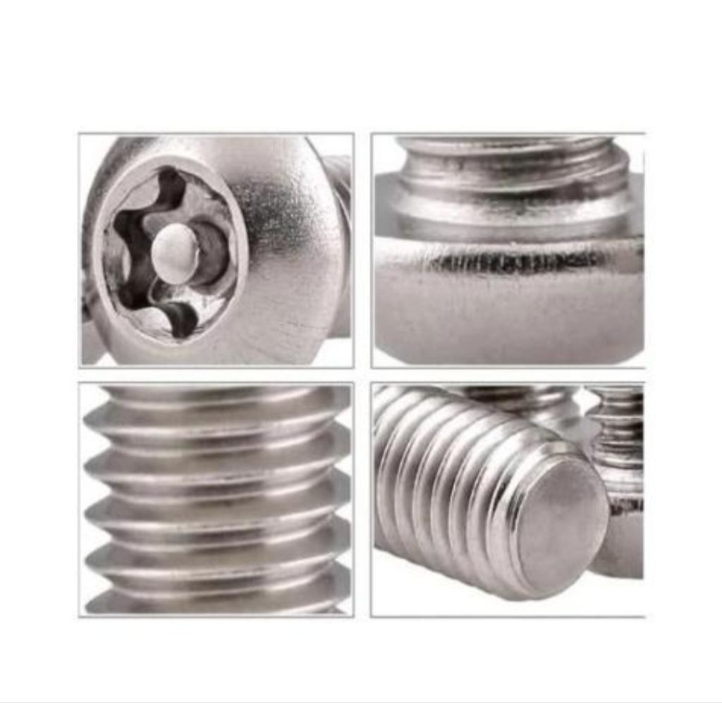 Jual (5 pcs) Baut Bintang Button Torq W/ pin M3 x 16 / M3 x 20 / M3 x 25 Baut W/ PIN Torq SS304 ...